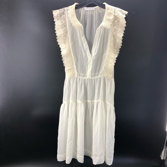Sandro | Dresses | Sandro Lace Sheer Sleeveless Dress Ivory Aa | Poshmark